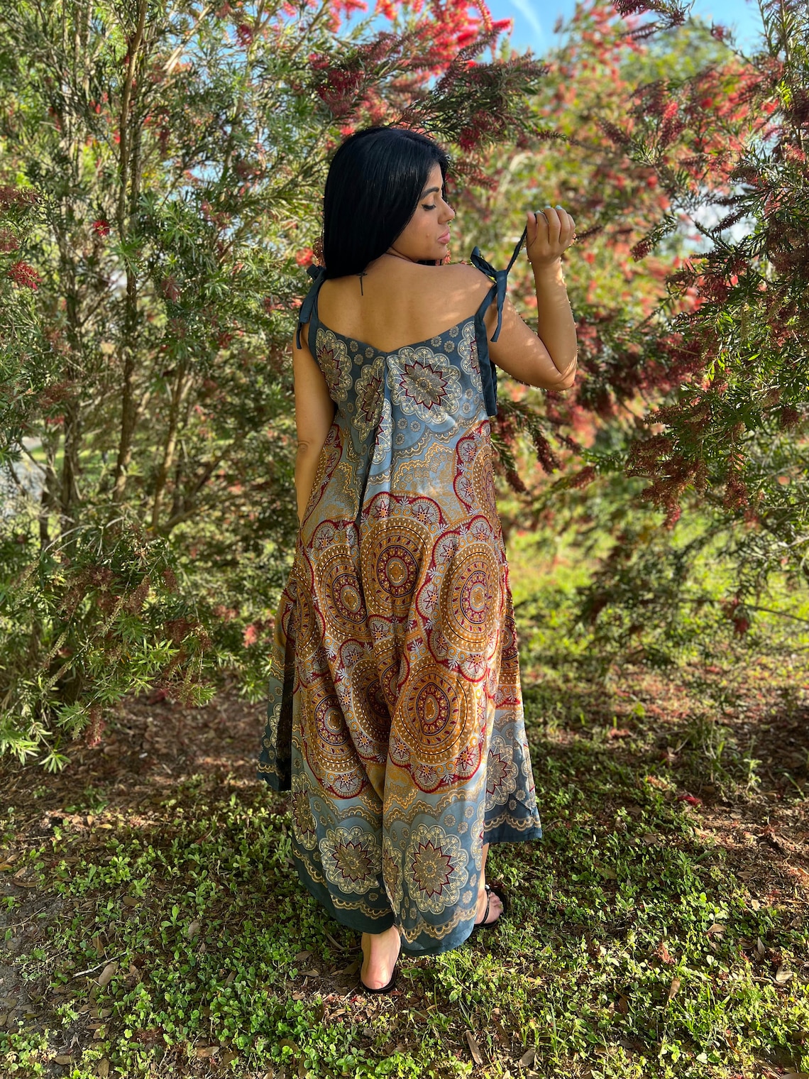 Boho Wide Leg Rayon Jumpsuit: Women's Hippie Maternity Clothing With ...