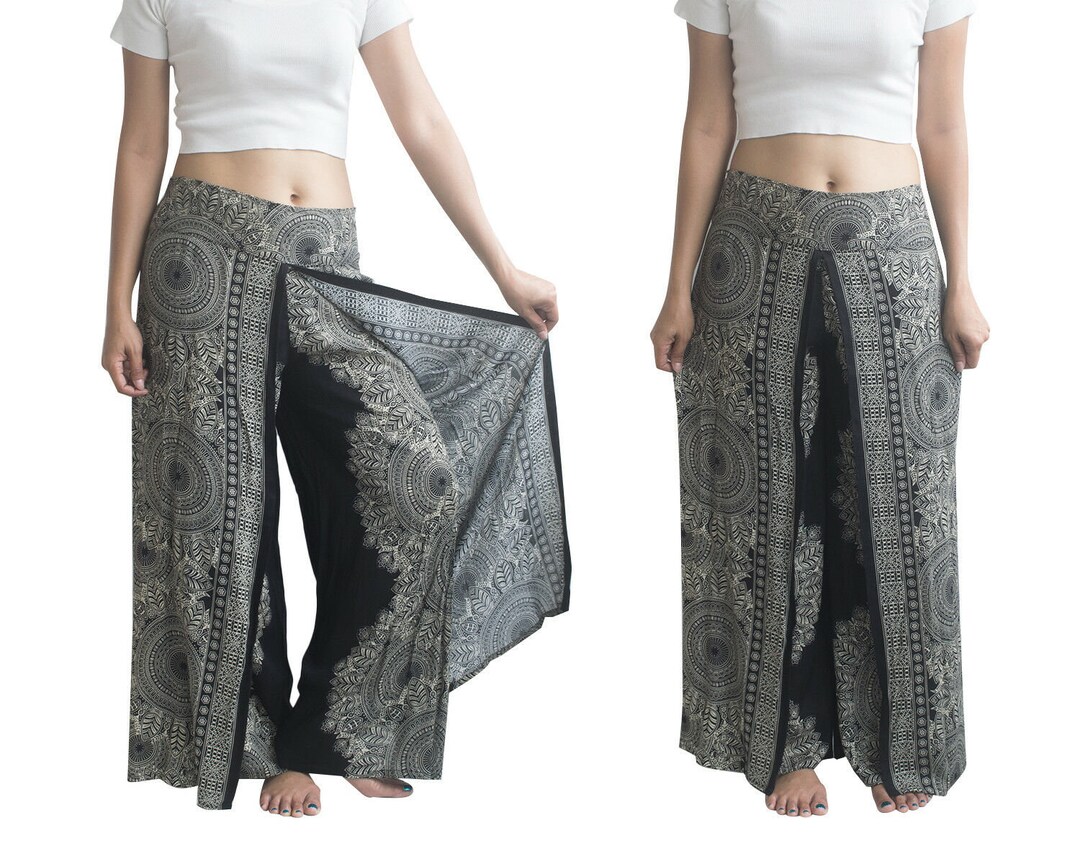 Wrap Pants Boho Beach Pants Hippie Vacation Pants Open Leg Pants Bohemian Wrap Around Pants Boho ...