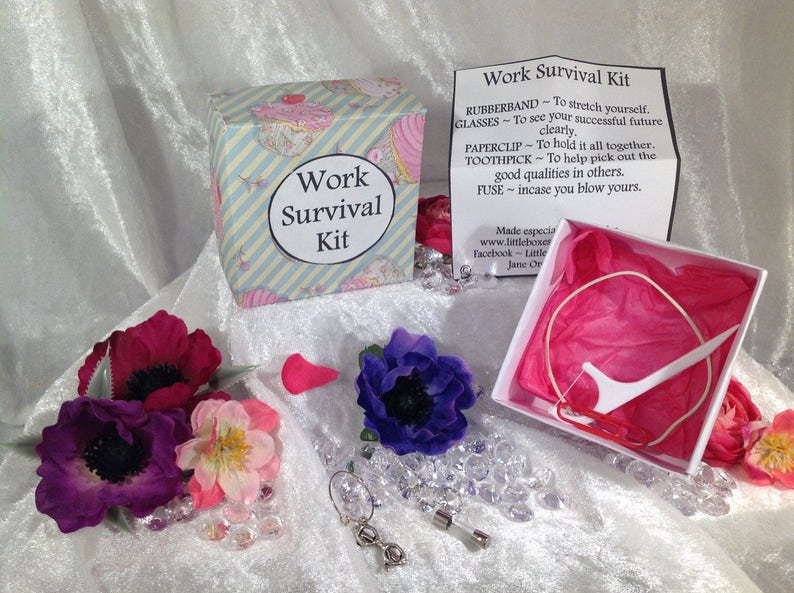 Work Survival Kit - New Job, Leaving Job, Job Promotion, Handmade Gift ...
