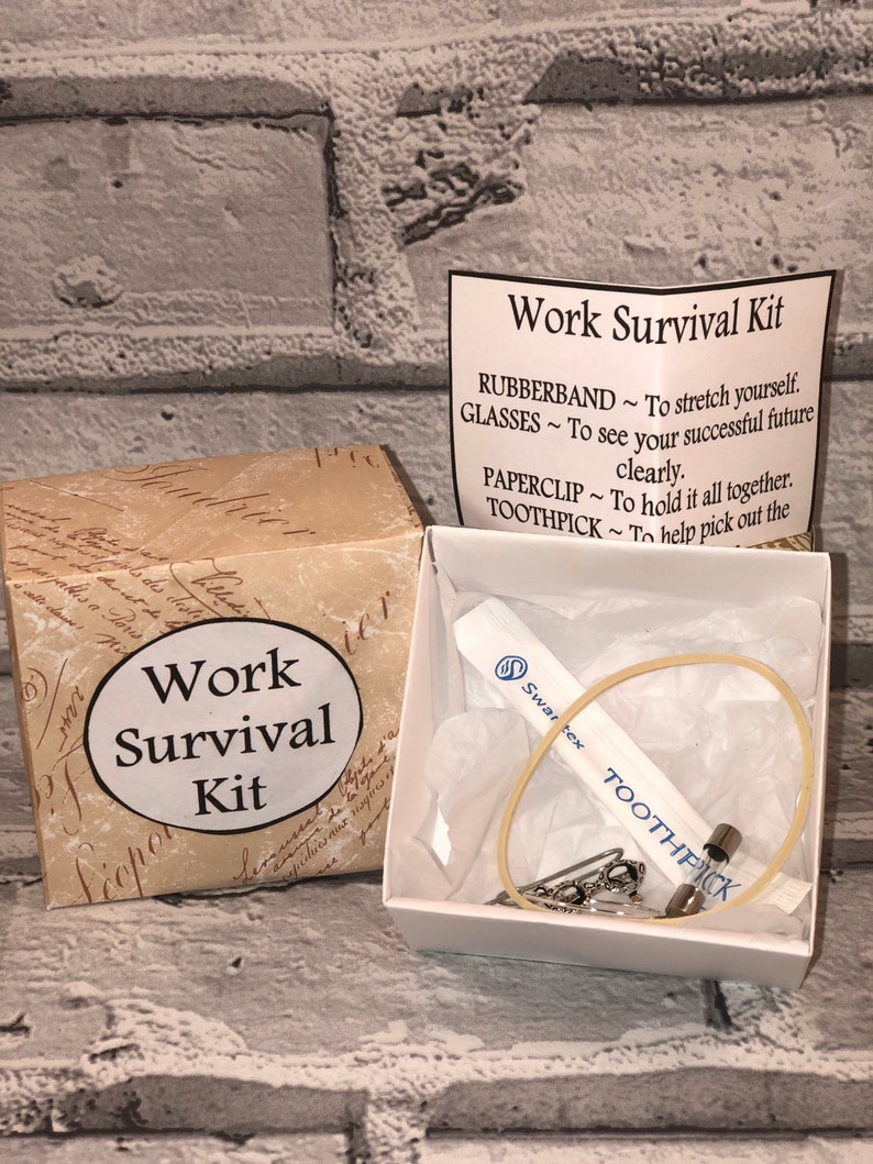 Work Survival Kit - New Job, Leaving Job, Job Promotion, Handmade Gift ...