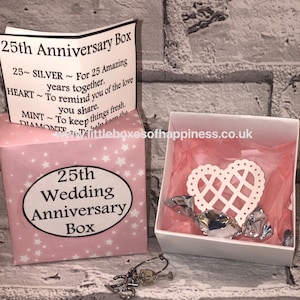 25th Anniversary Box Handmade Unique Gift. Silver - Etsy