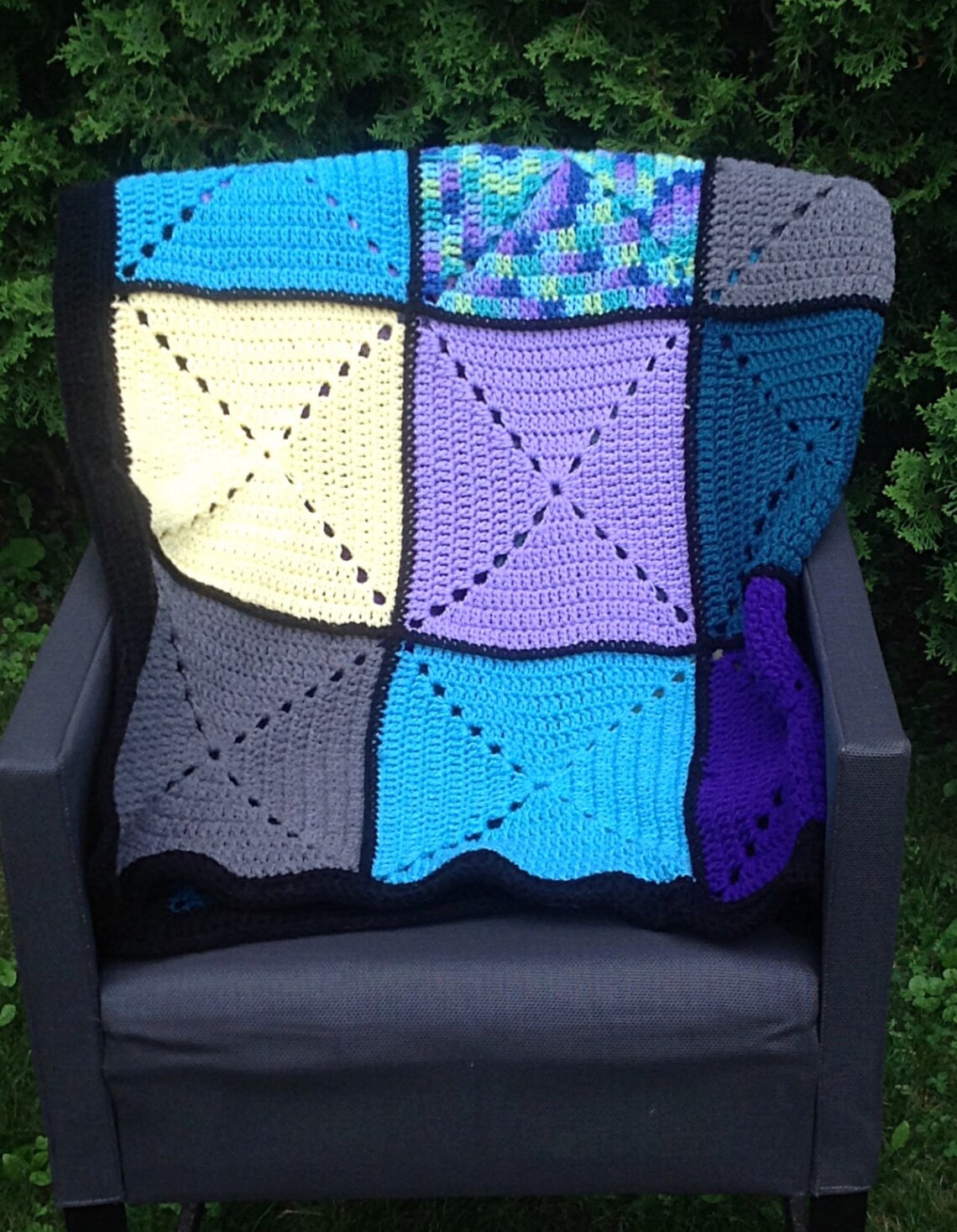 Basic Granny Square Patchwork Crochet Blanket - Etsy