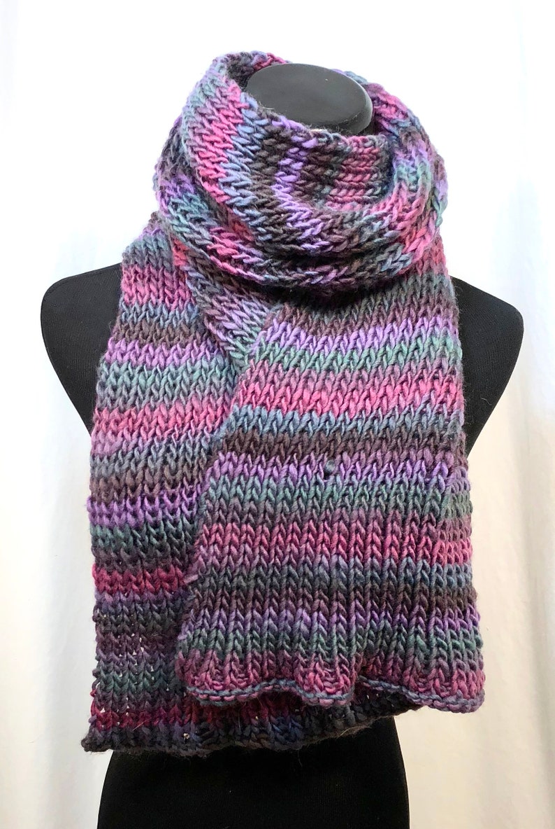 Peacock Wool Knit Scarf - Etsy