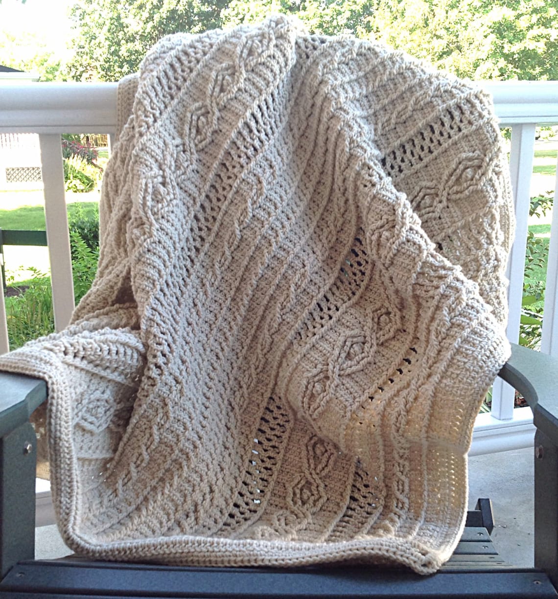 Oatmeal Colored Acrylic Yarn Cable knit Crochet - Etsy