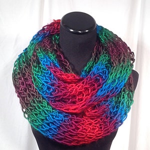 Rainbow Brioche Infinity Knit Scarf - Etsy