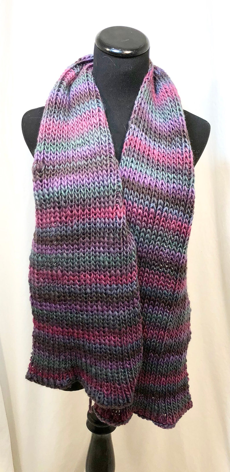 Peacock Wool Knit Scarf - Etsy