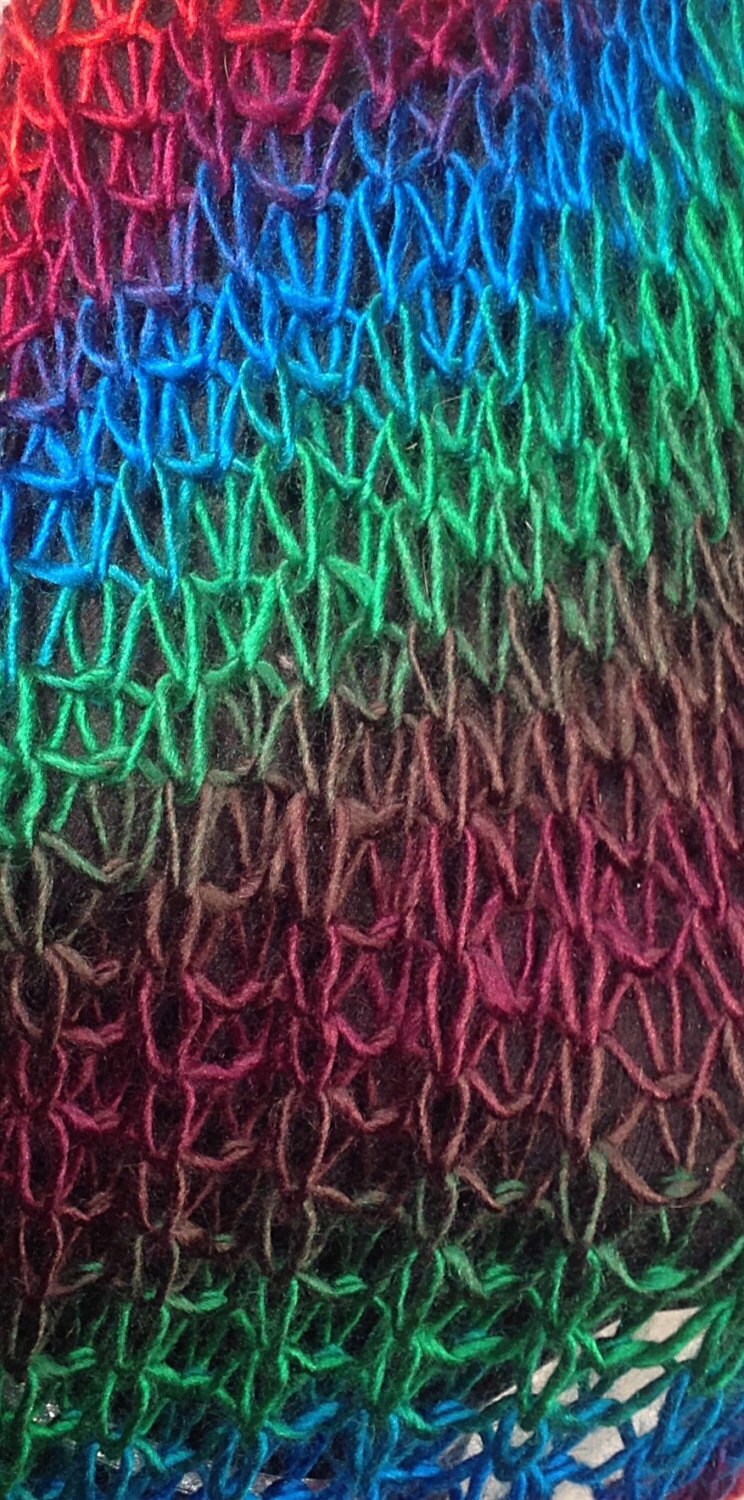 Rainbow Brioche Infinity Knit Scarf - Etsy