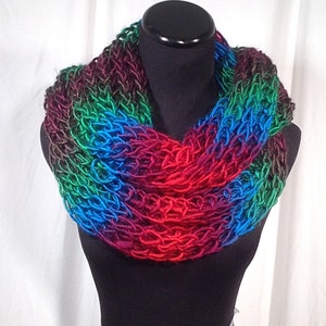Rainbow Brioche Infinity Knit Scarf - Etsy