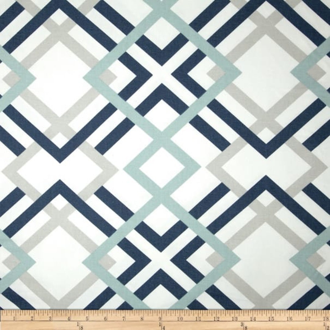 Blue Diamond Trellis Cafe Curtains.(set of 2) Navy Blue & White. Choose ...