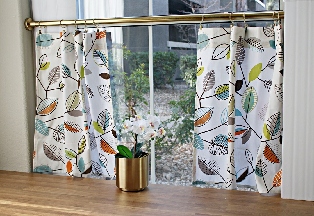 Carson Fiesta Café Curtain. set of 2 Panels.colors: White, Orange ...
