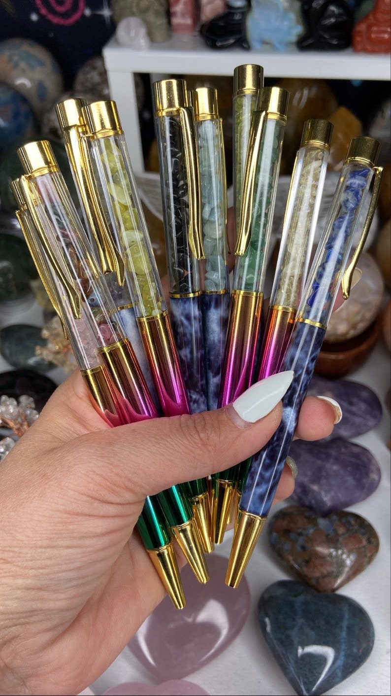 Natural Crystal Chips Pens - Etsy