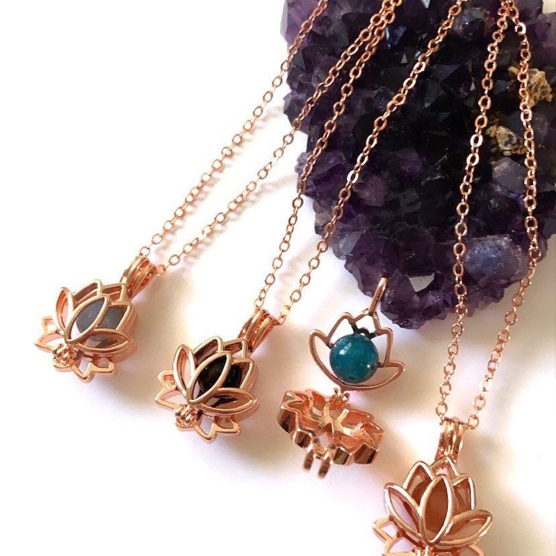 Blue Lotus Necklace - Etsy