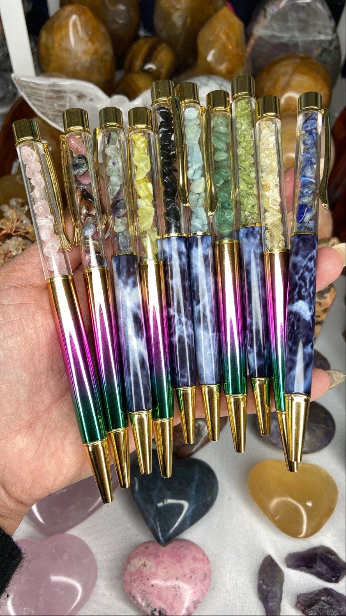 Natural Crystal Chips Pens - Etsy