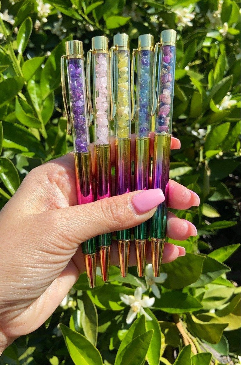 Natural Crystal Chips Pens - Etsy