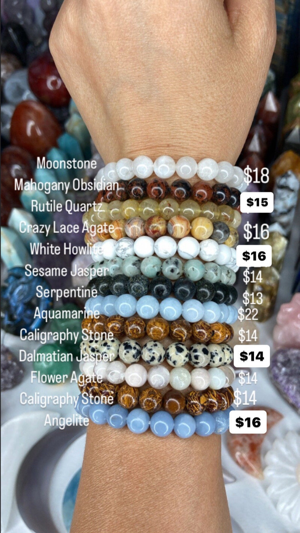 Meditation Bracelets/yoga Bracelets/stackable Stretchy Crystal ...