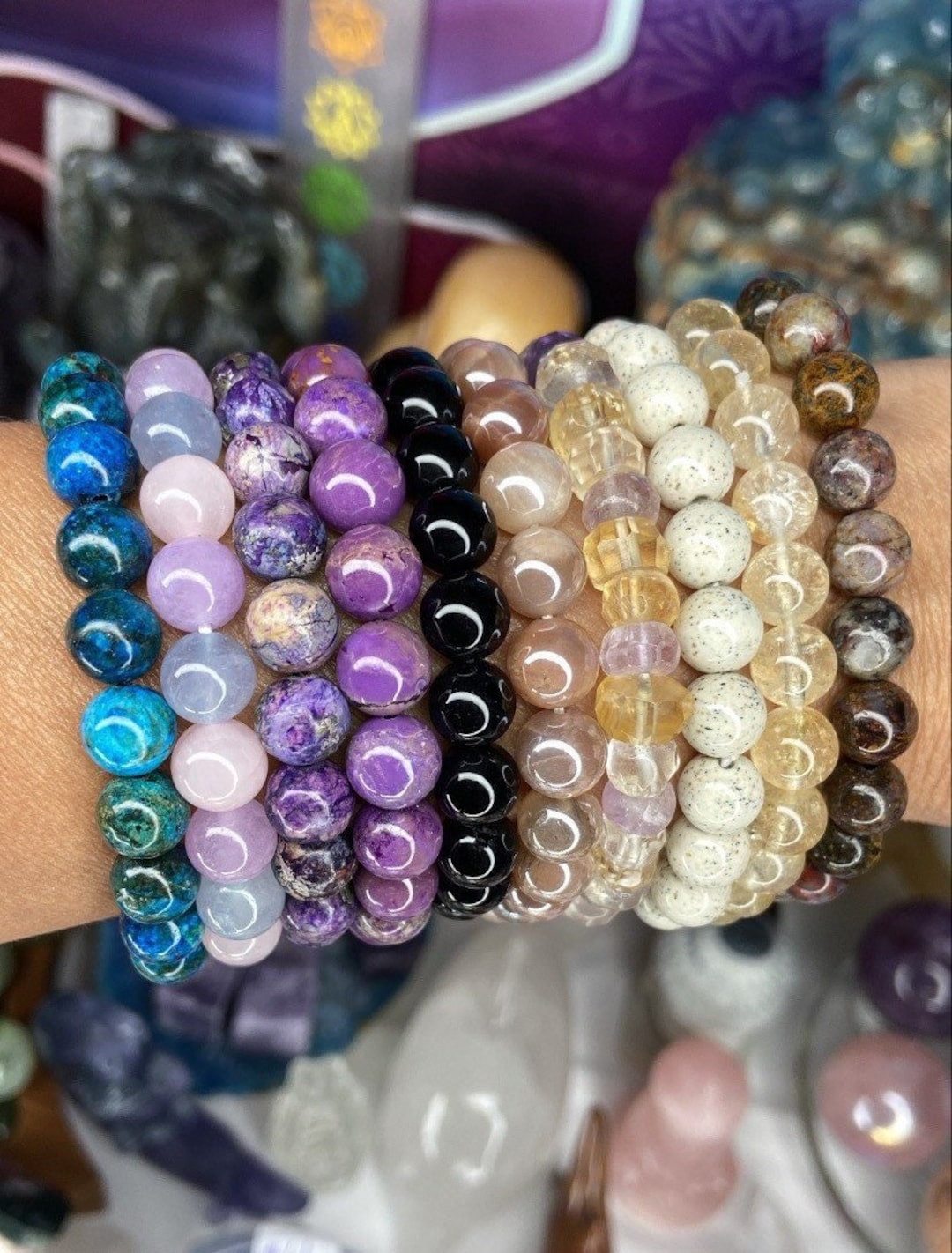 Meditation Bracelets/yoga Bracelets/stackable Stretchy Crystal ...