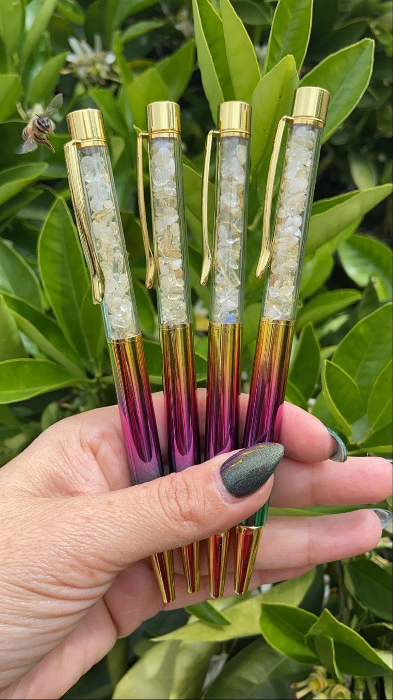 Natural Crystal Chips Pens | Etsy