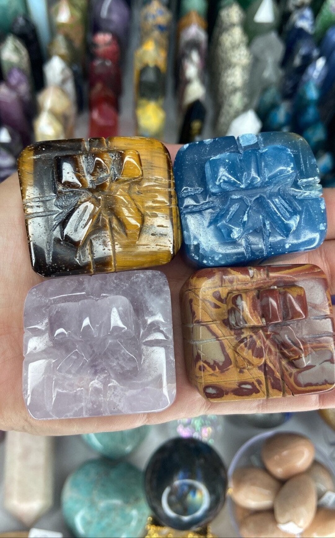 Crystal Gift Boxes/gemstone Gift Boxes/tigers Eyes Gift Box/blue Onyx ...