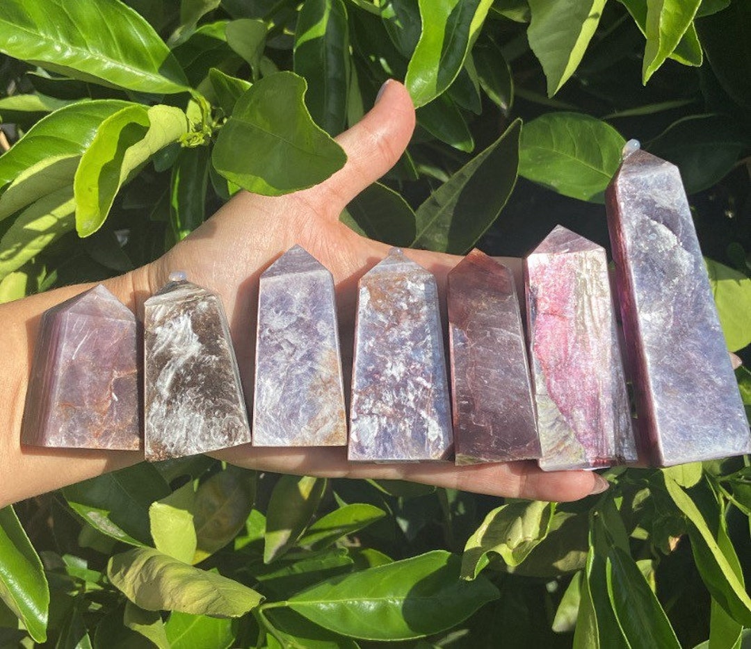 Gem Lepidolite Mica Towers/lepidolite Mica Points - Etsy
