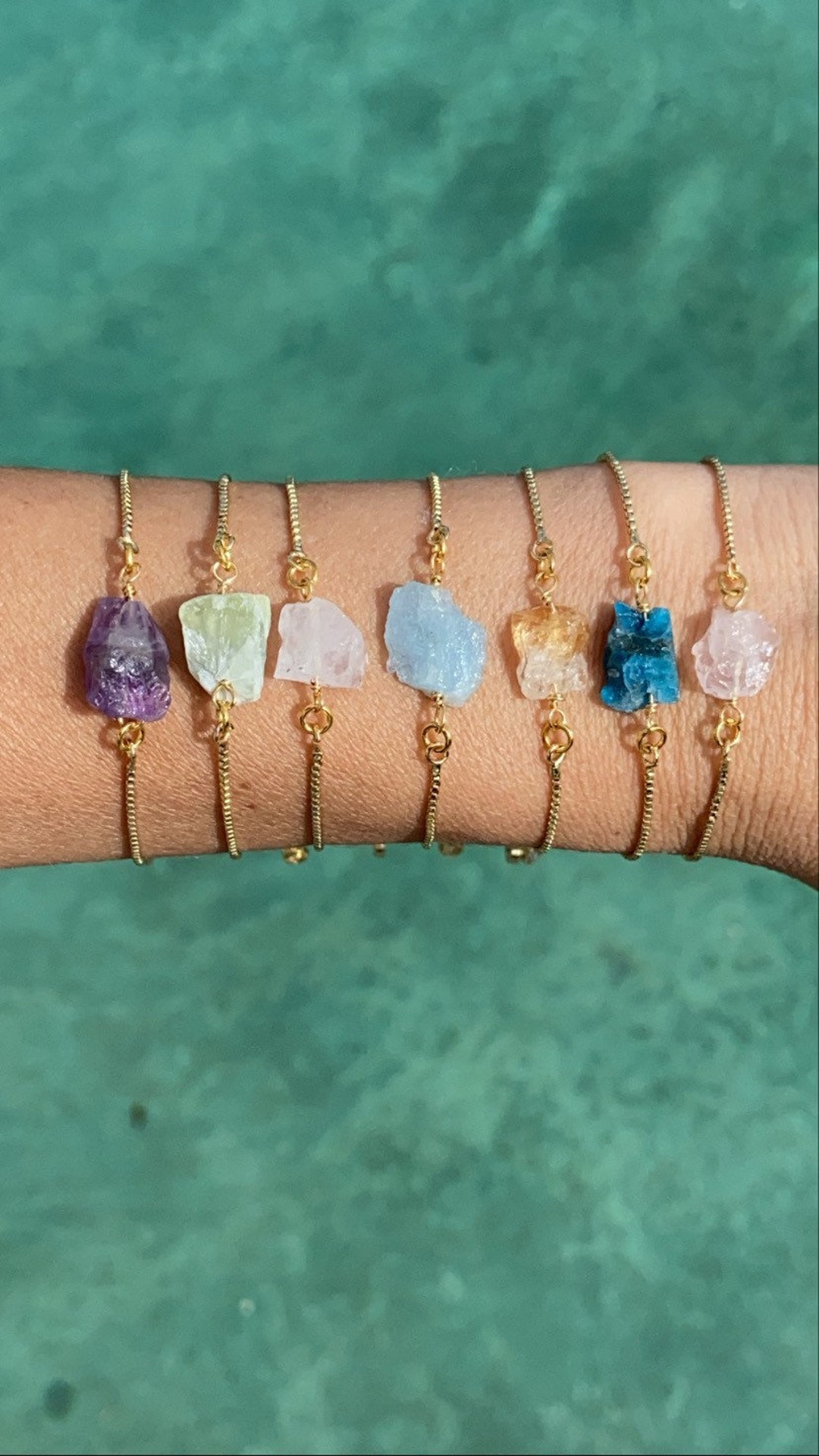 Slide in Crystal Bracelets/raw Crystal Bracelets/dainty Crystal ...