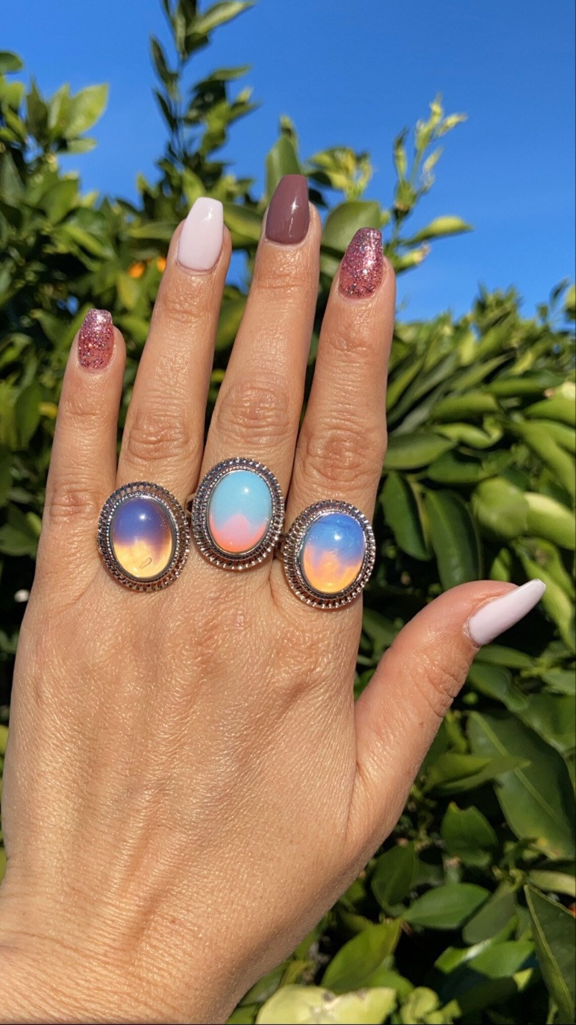 Plated Brass Opalite Ring | Etsy