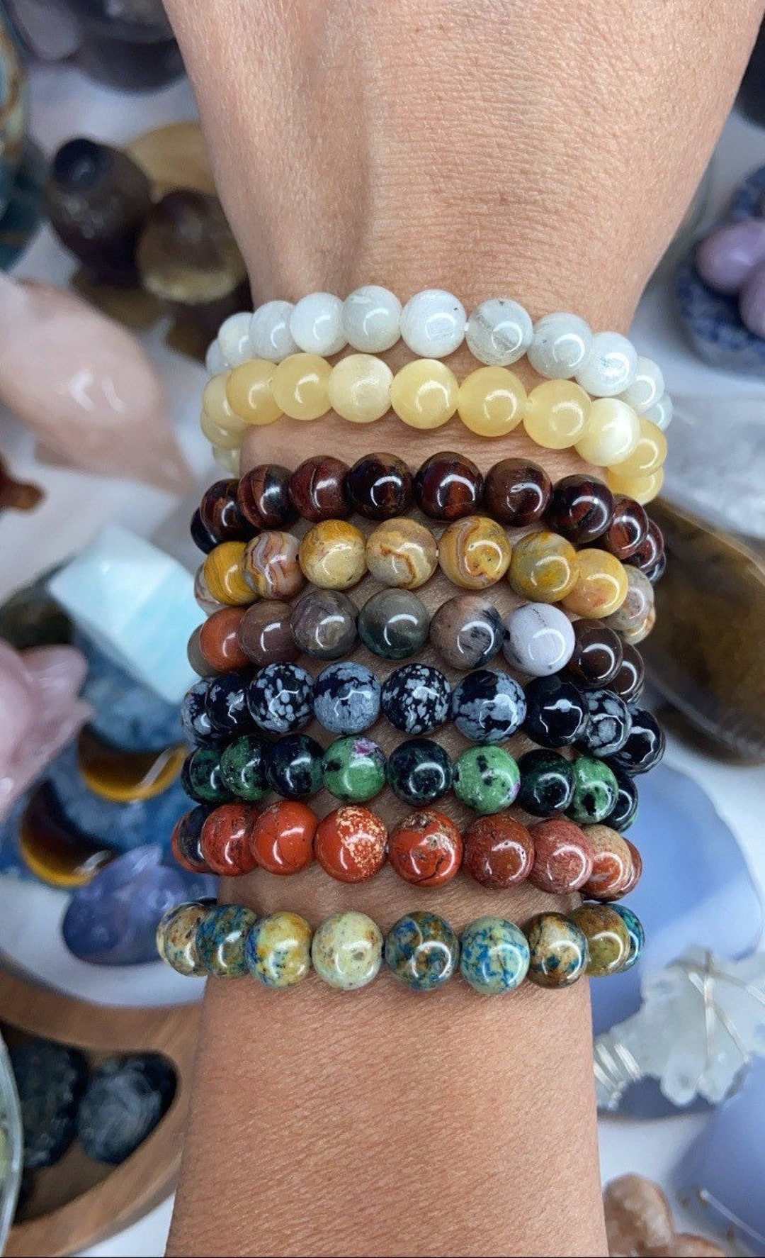 Meditation Bracelets/yoga Bracelets/stackable Stretchy Crystal ...
