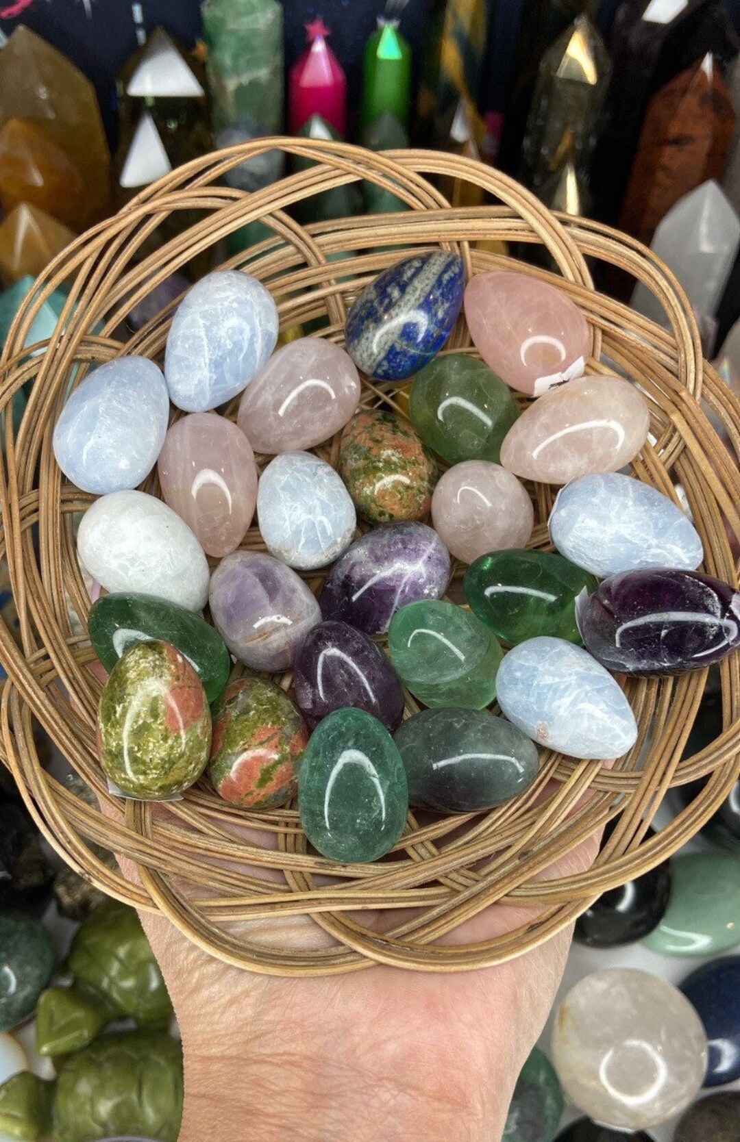 Crystal Easter Eggs/gemstone a Eggs/display Eggs/rose Quartz Eggs - Etsy
