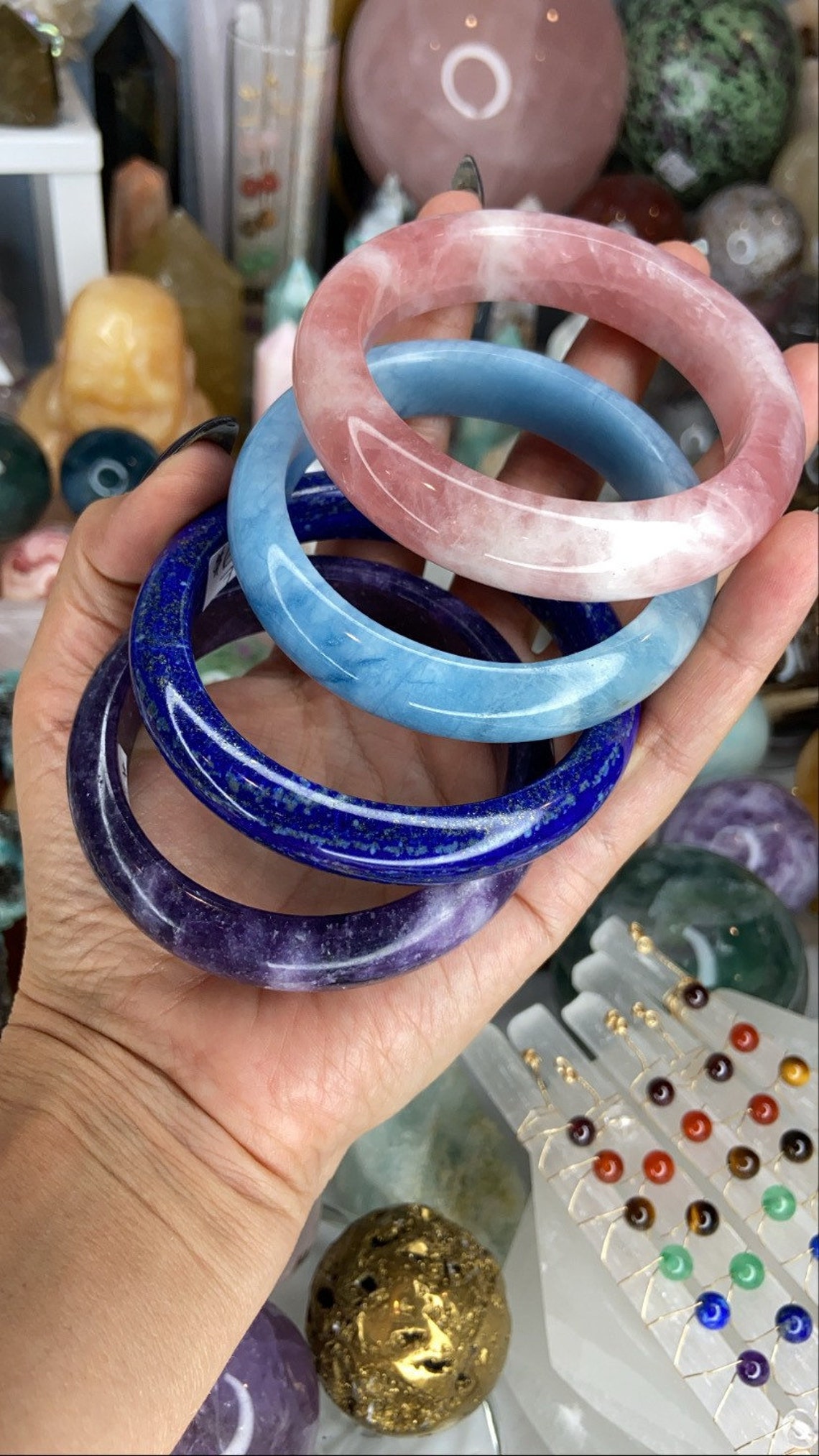 Crystal Bangles/gemstone Bangles - Etsy
