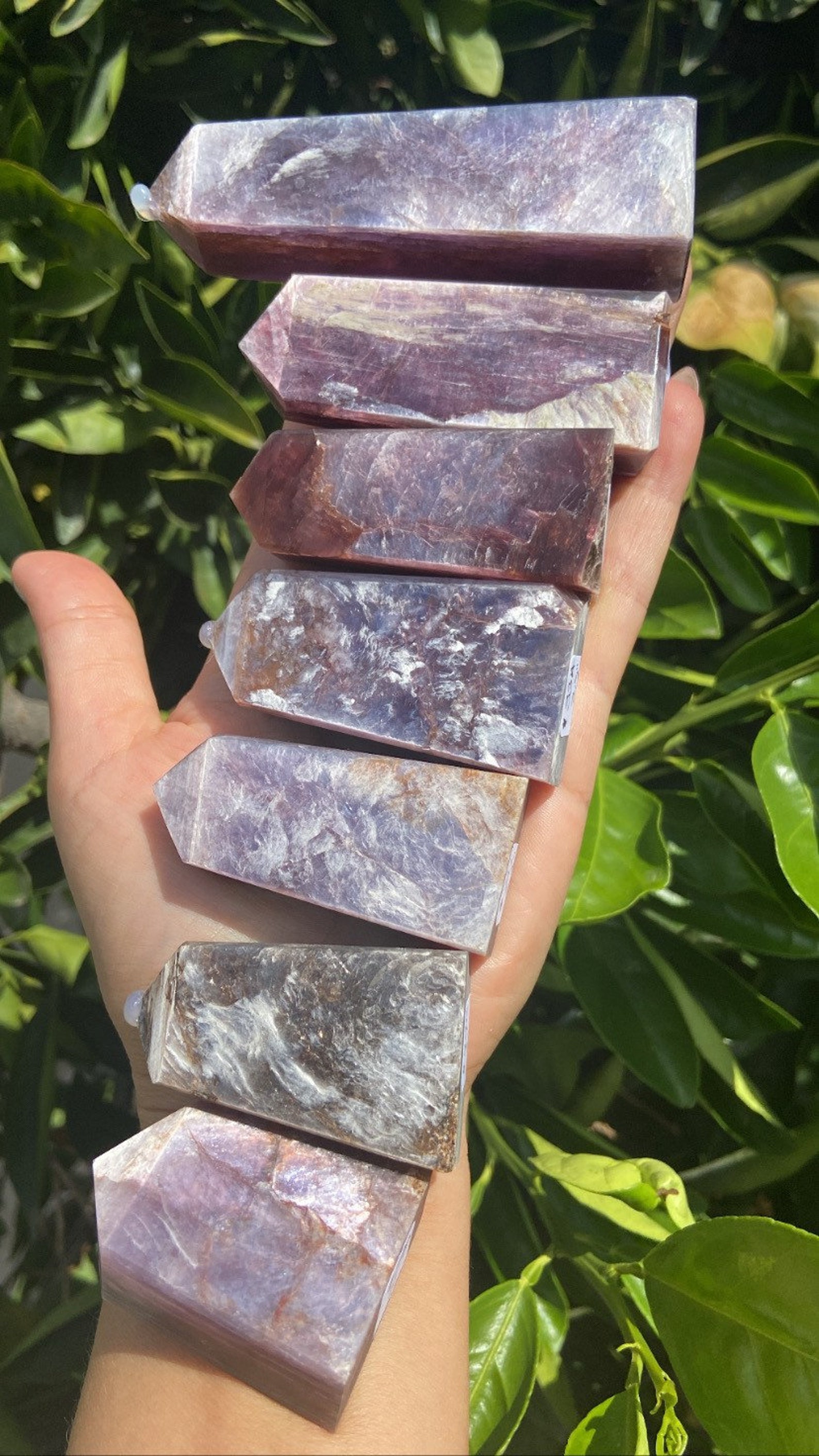 Gem Lepidolite Mica Towers/lepidolite Mica Points - Etsy