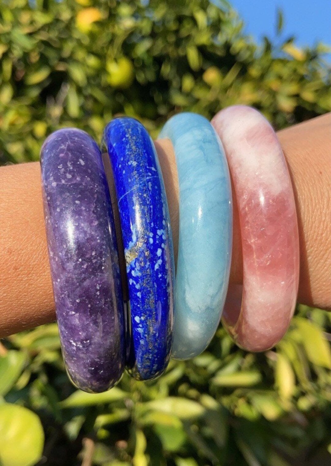 Crystal Bangles/gemstone Bangles - Etsy