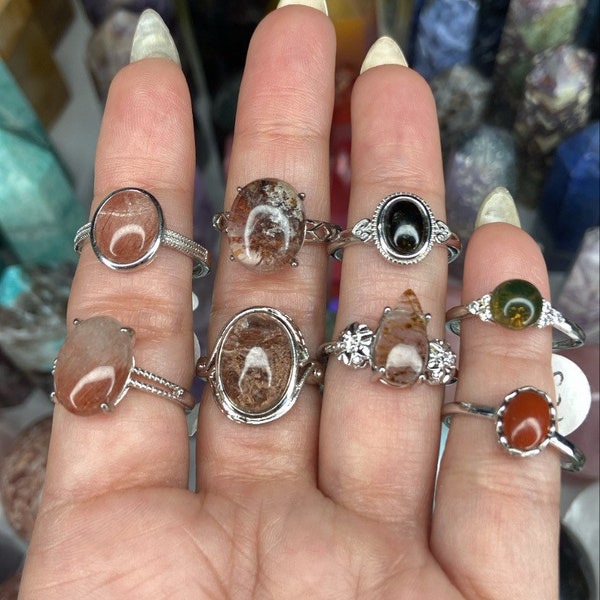 Sterling Silver Crystal Rings - Etsy