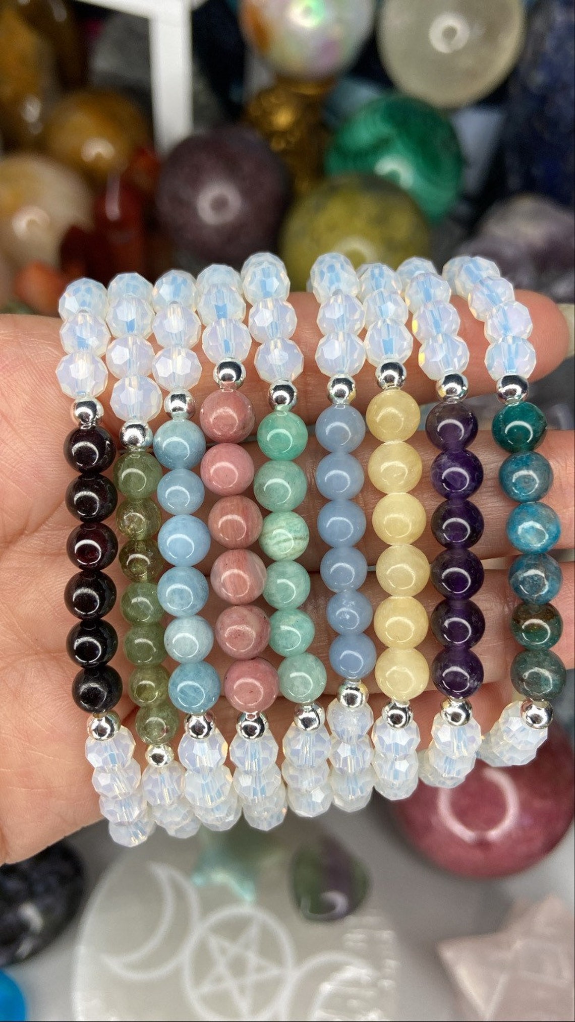 Crystal Stackable Bracelets/crystal Beaded Bracelets - Etsy