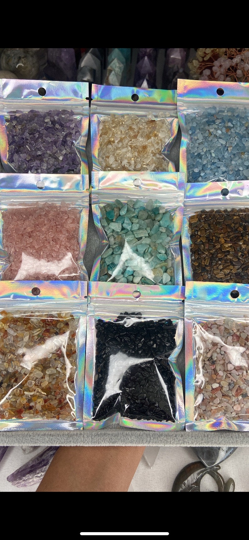 Undrilled Crystal Chips Bags/gemstone Chips Bags/peridot Undrilled ...