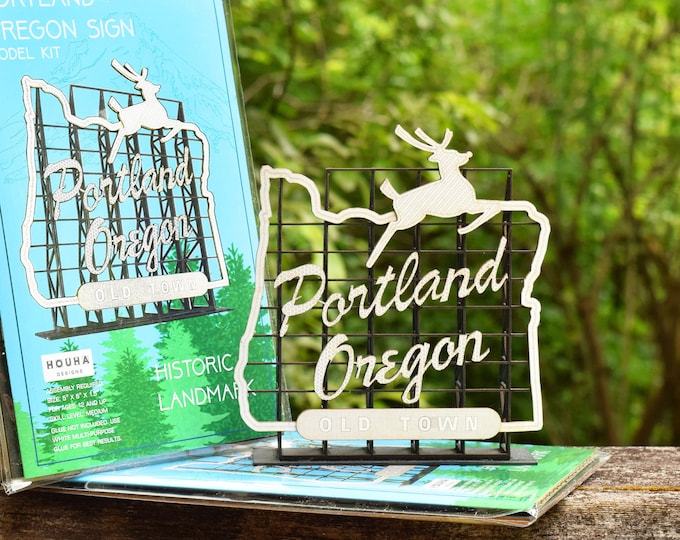 Portland Oregon Sign Model Kit, White Stag Sign, Made in Oregon, Retro ...