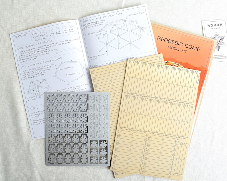 Geodesic Dome Model Kit, 13" Diameter, 3-frequency Icosahedron - Etsy