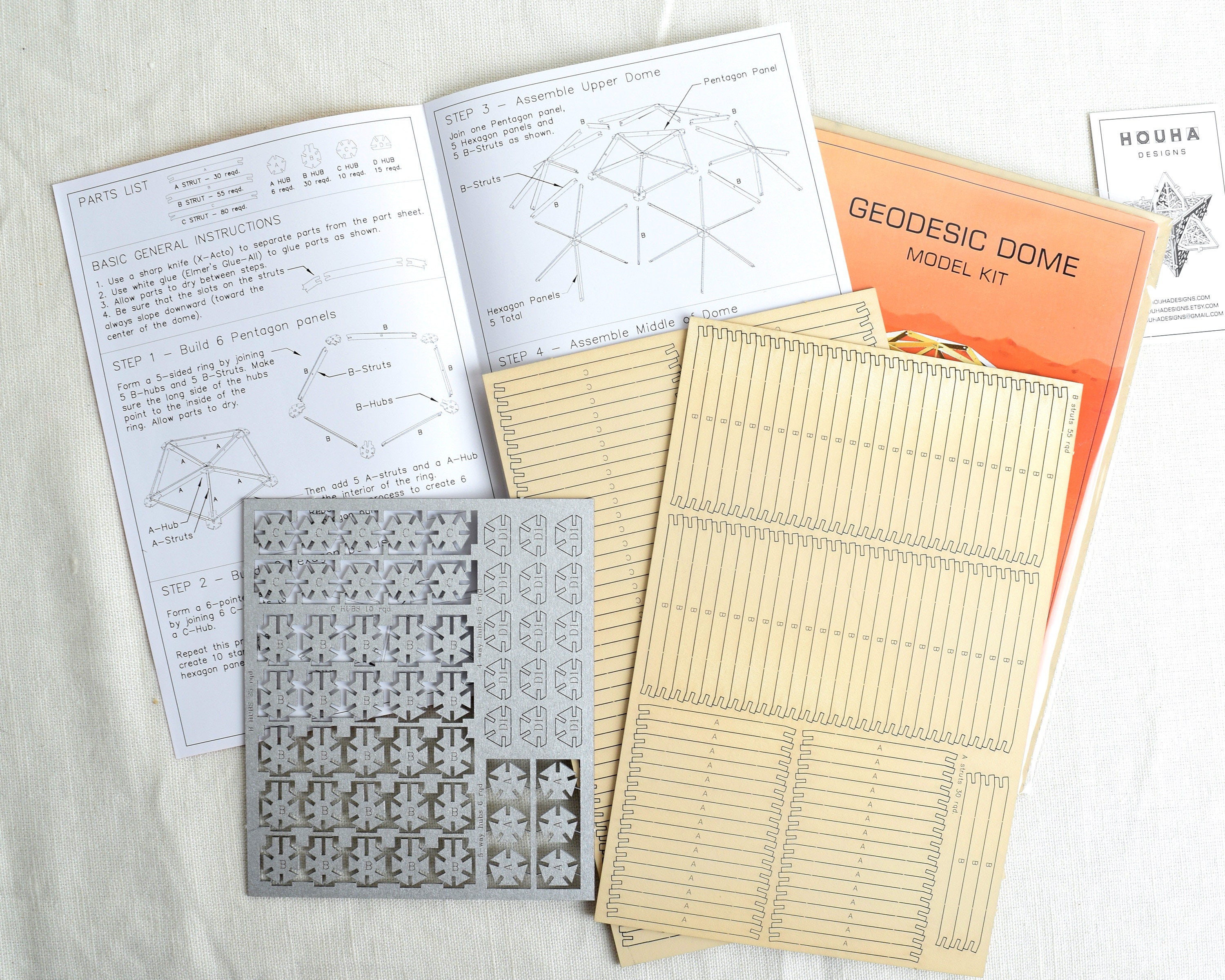 Geodesic Dome Model Kit, 13" Diameter, 3-frequency Icosahedron - Etsy