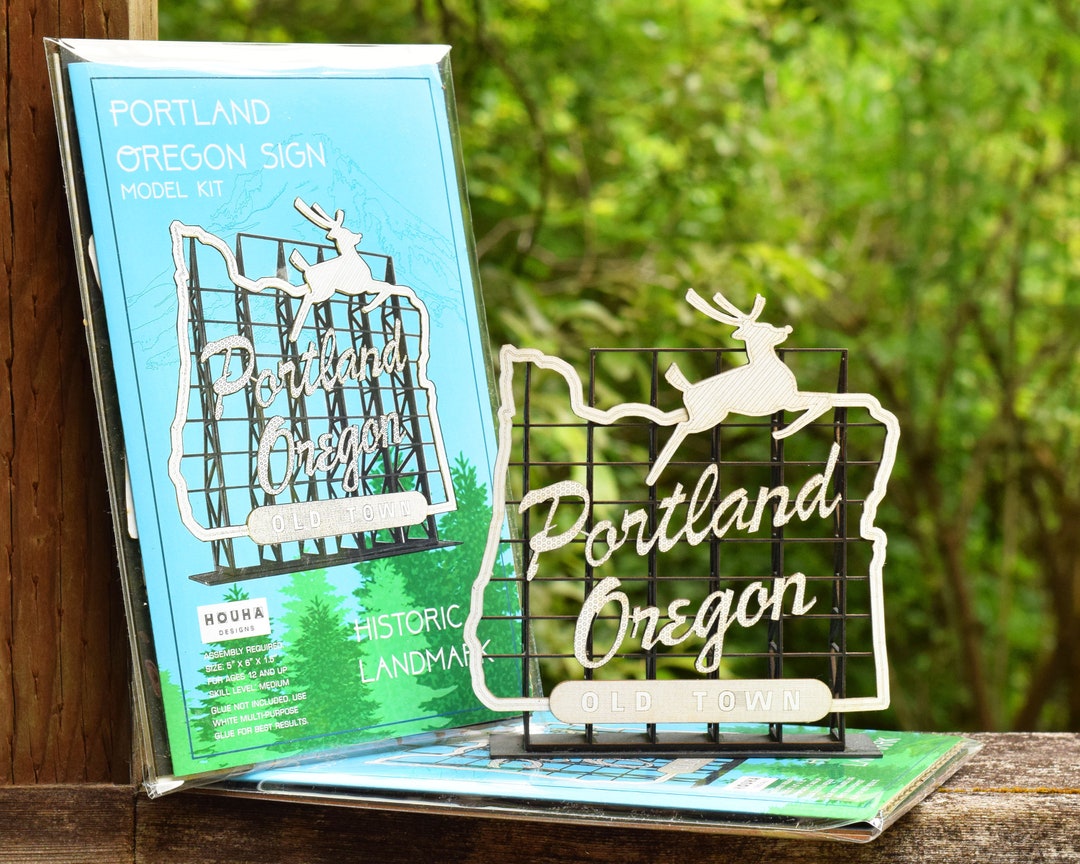 Portland Oregon Sign Model Kit, White Stag Sign, Made in Oregon, Retro ...