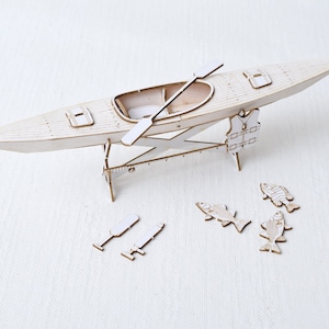 Kayak Model Kit, Miniature Kayak and Accessories, Fishing, Great ...