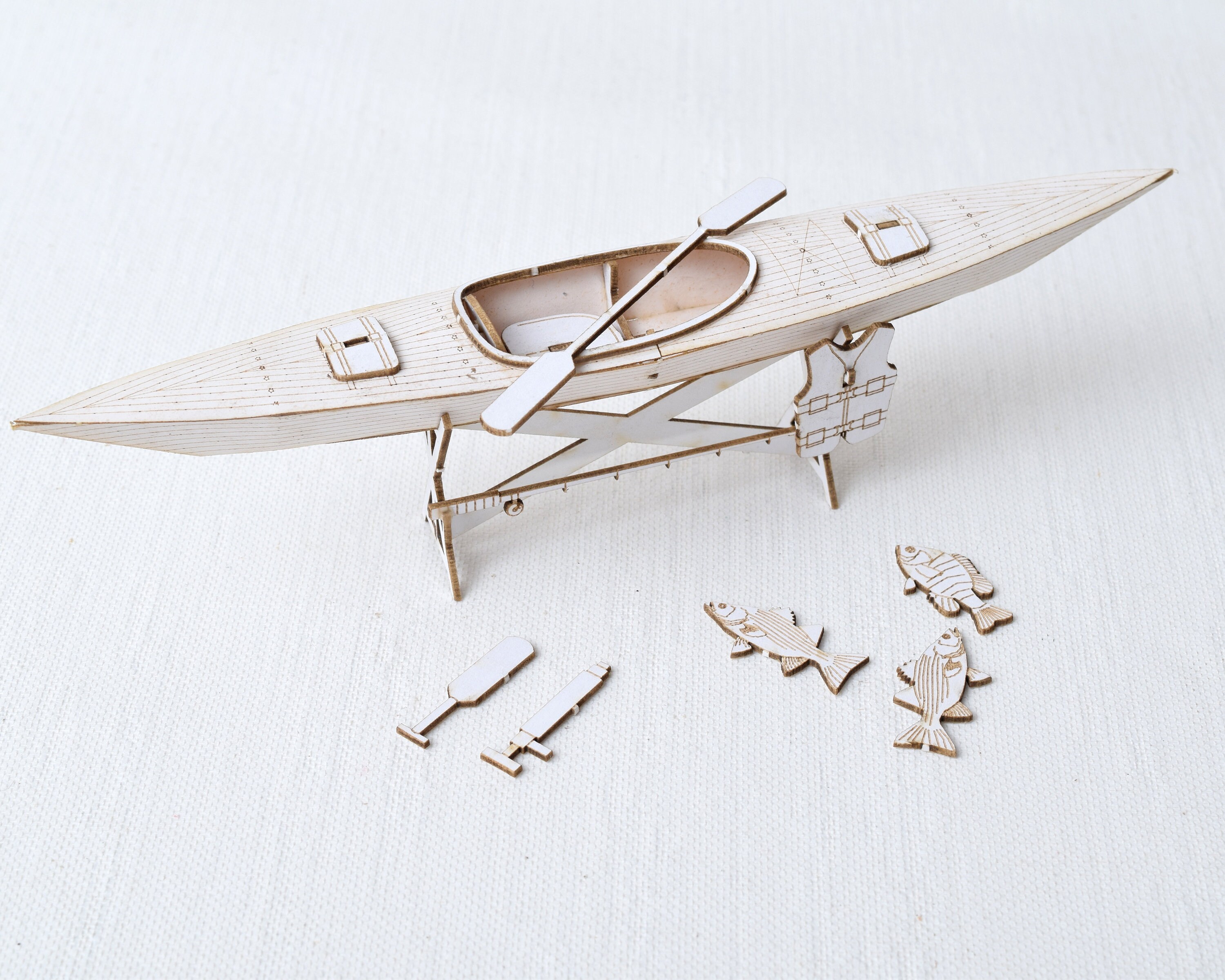 Kayak Model Kit Miniature Kayak and Accessories Fishing - Etsy Australia
