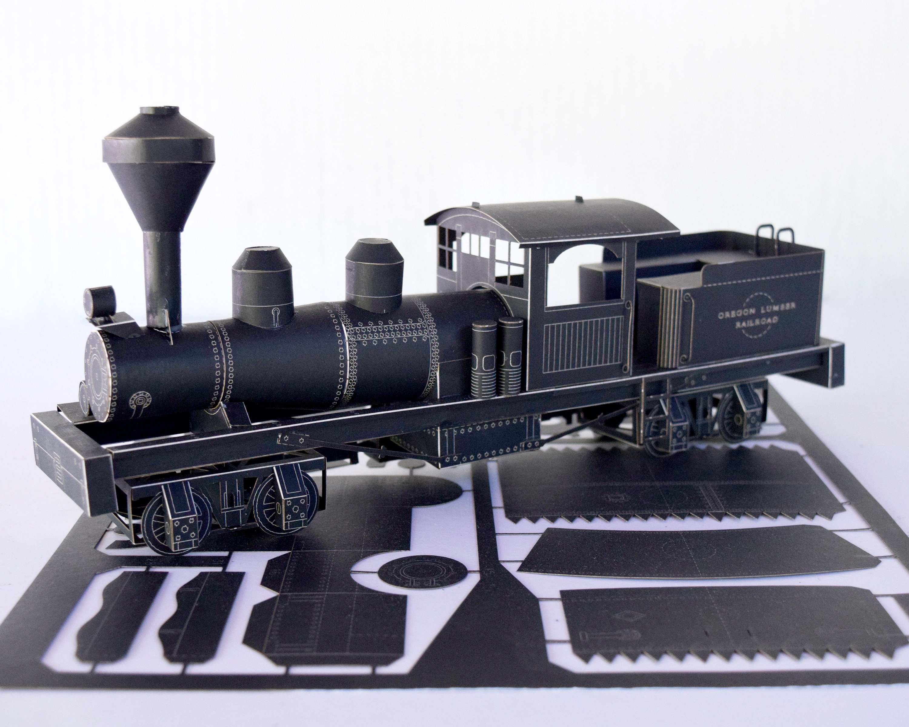 Train Model Kit, Shay Steam Locomotive, 12" Long X 5.5" Tall, DIY ...