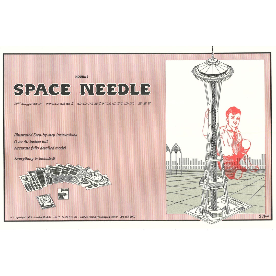 Digital Download - Seattle Space Needle Paper Model Kit - Over 40" Tall ...