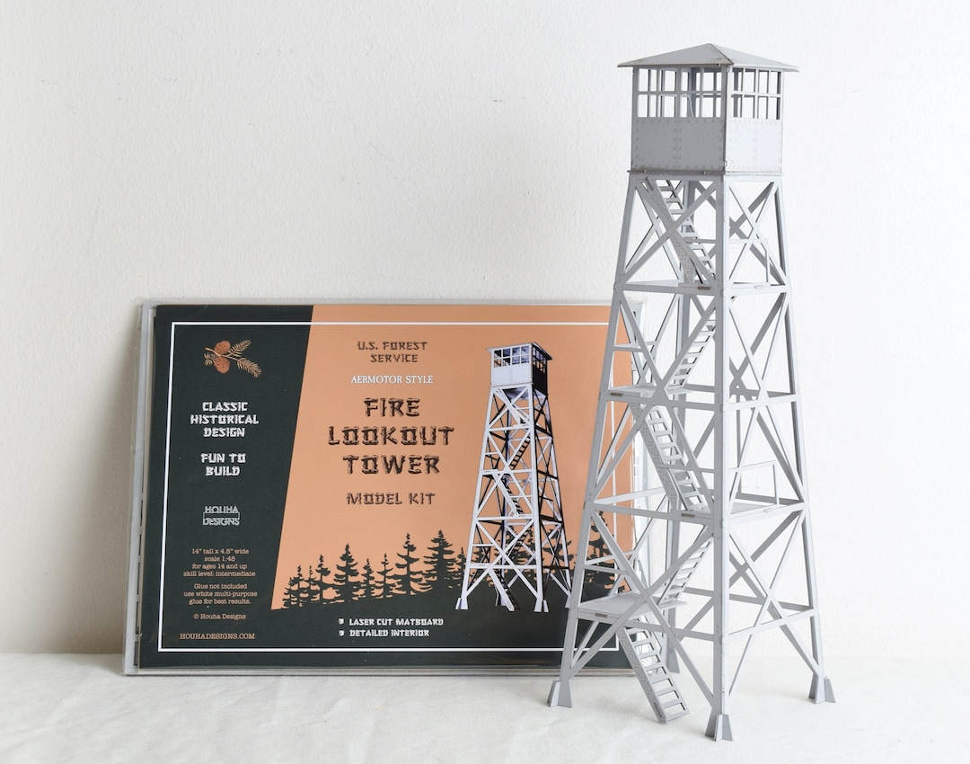 Aermotor Style Fire Lookout Tower Model Kit, 14" Tall, Fun to Build - Etsy