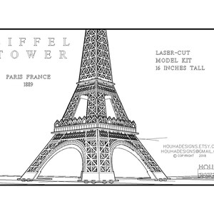 Eiffel Tower DIGITAL DOWNLOAD Model Kit - Paris France Landmark, 16 ...
