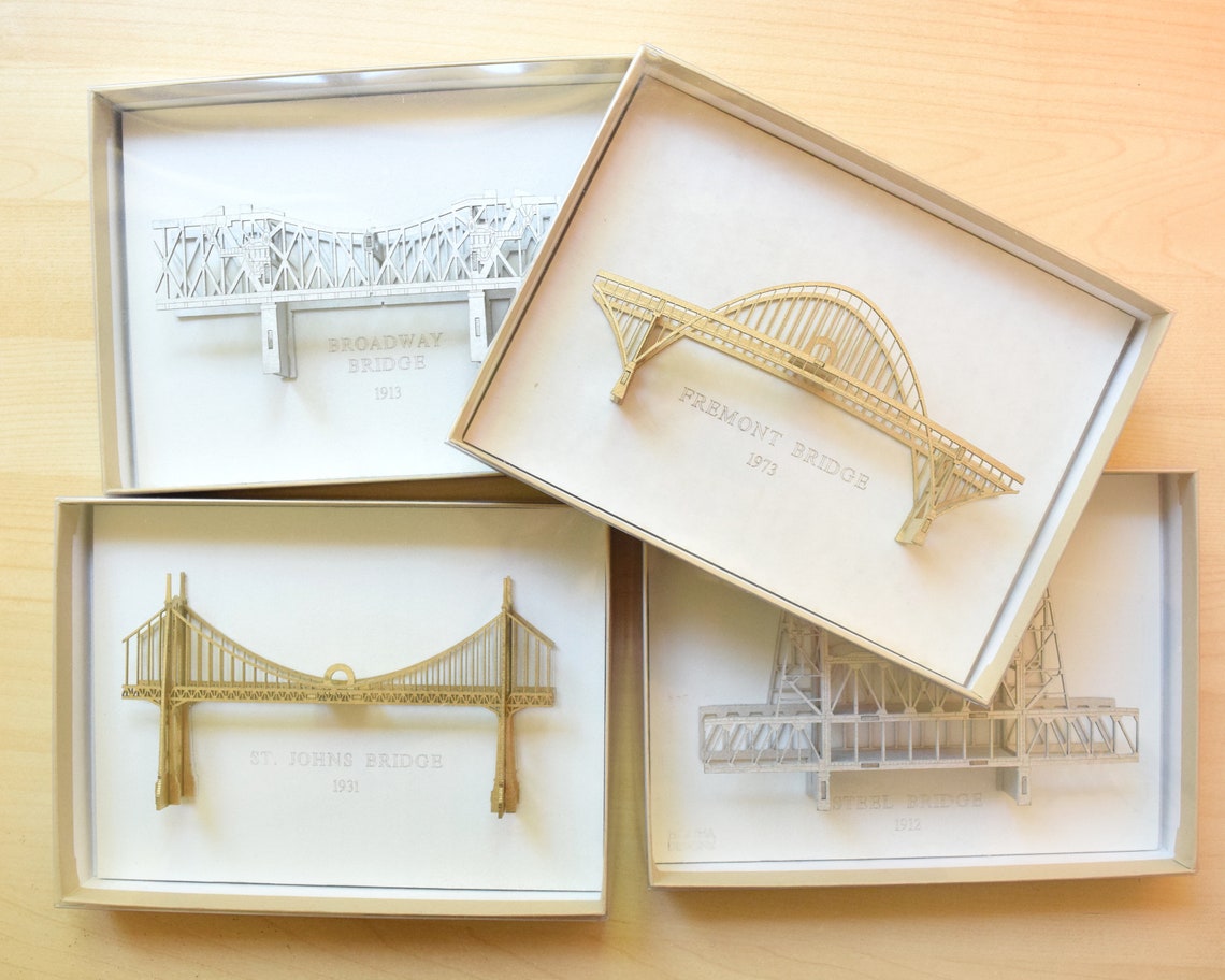 Miniature Bridge Ornament Portland Oregon Fremont Bridge, No Assembly ...