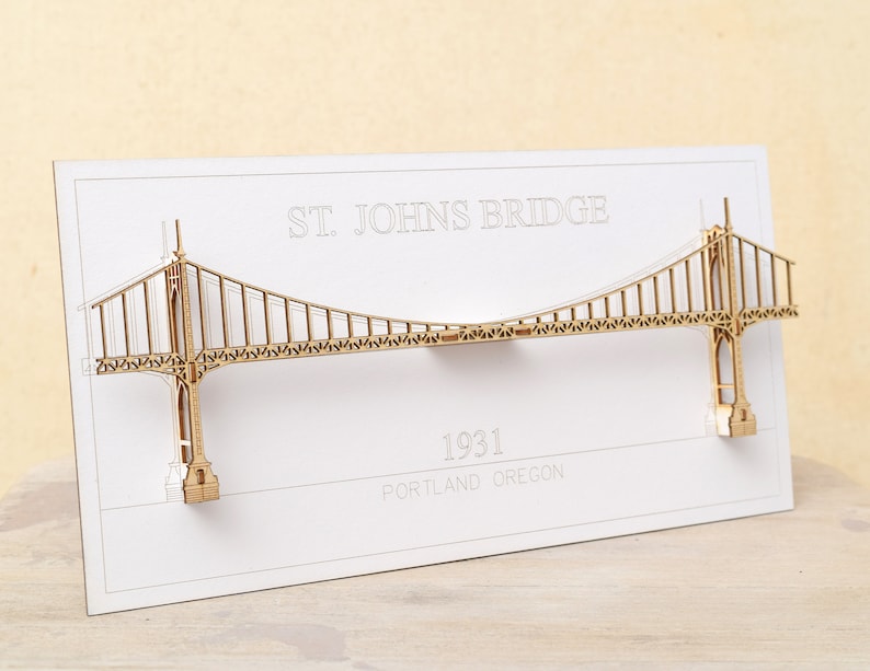Your Choice of 1 Portland Oregon Bridge Card laser cut | Etsy