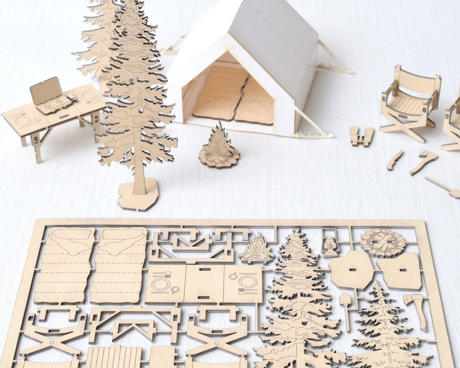 Camping Set Model Kit, Miniature Tent, Forest, the Great Outdoors - Etsy UK