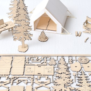Camping Set Model Kit, Miniature Tent, Forest, the Great Outdoors - Etsy