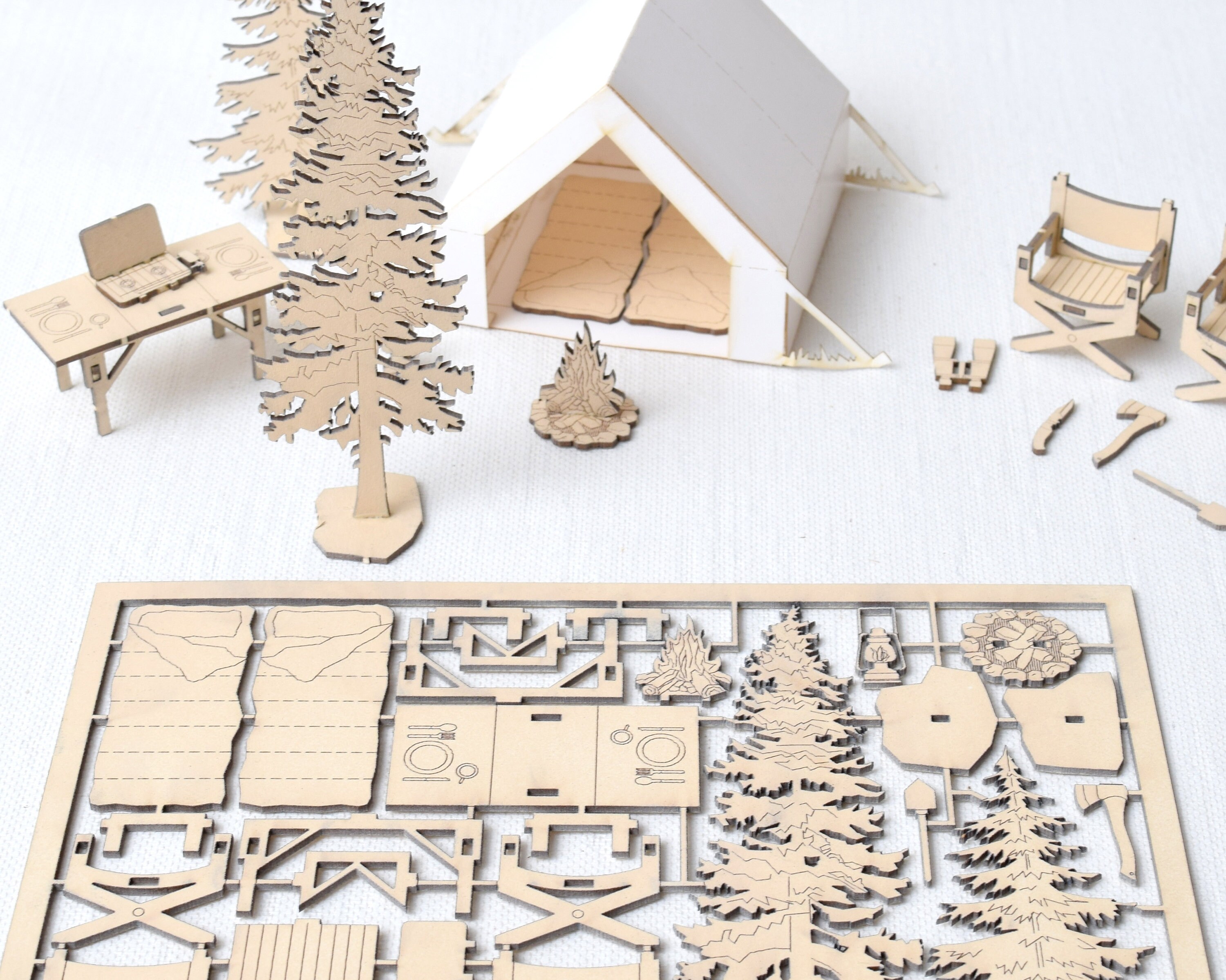 Camping Set Model Kit, Miniature Tent, Forest, the Great Outdoors - Etsy UK