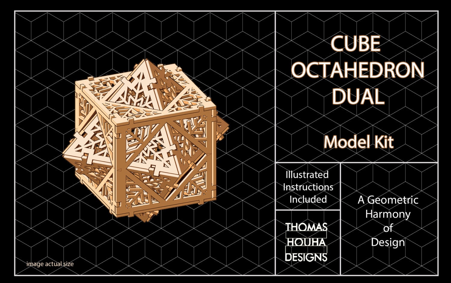 Diy Model Kit Cube Octahedron Dual Sacred Geometry Laser Cut Etsy