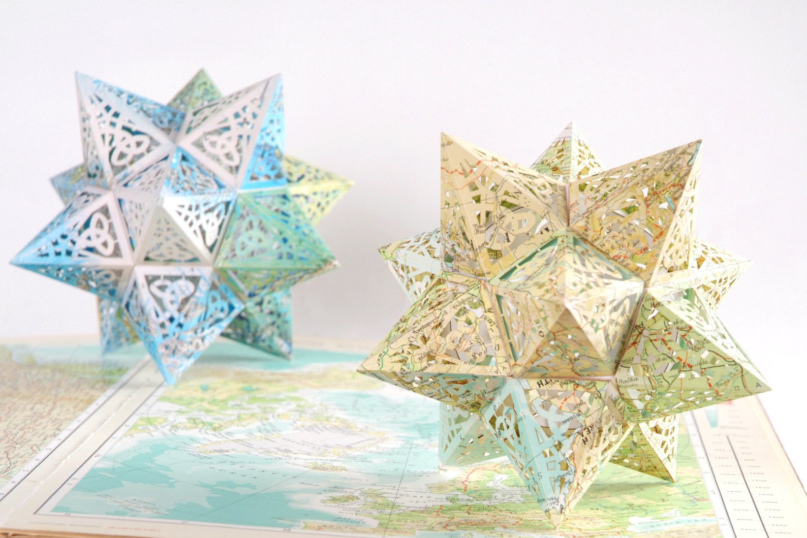 Earth Star Model Kit Made From Recycled Vintage Maps | Etsy